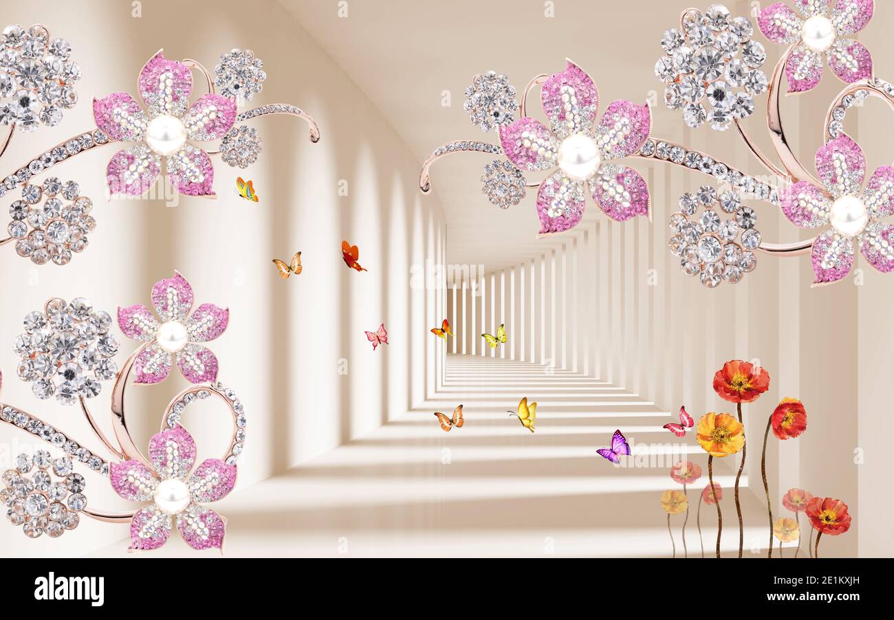 3d wallpaper design and beautiful wall brick background Stock Photo - Alamy