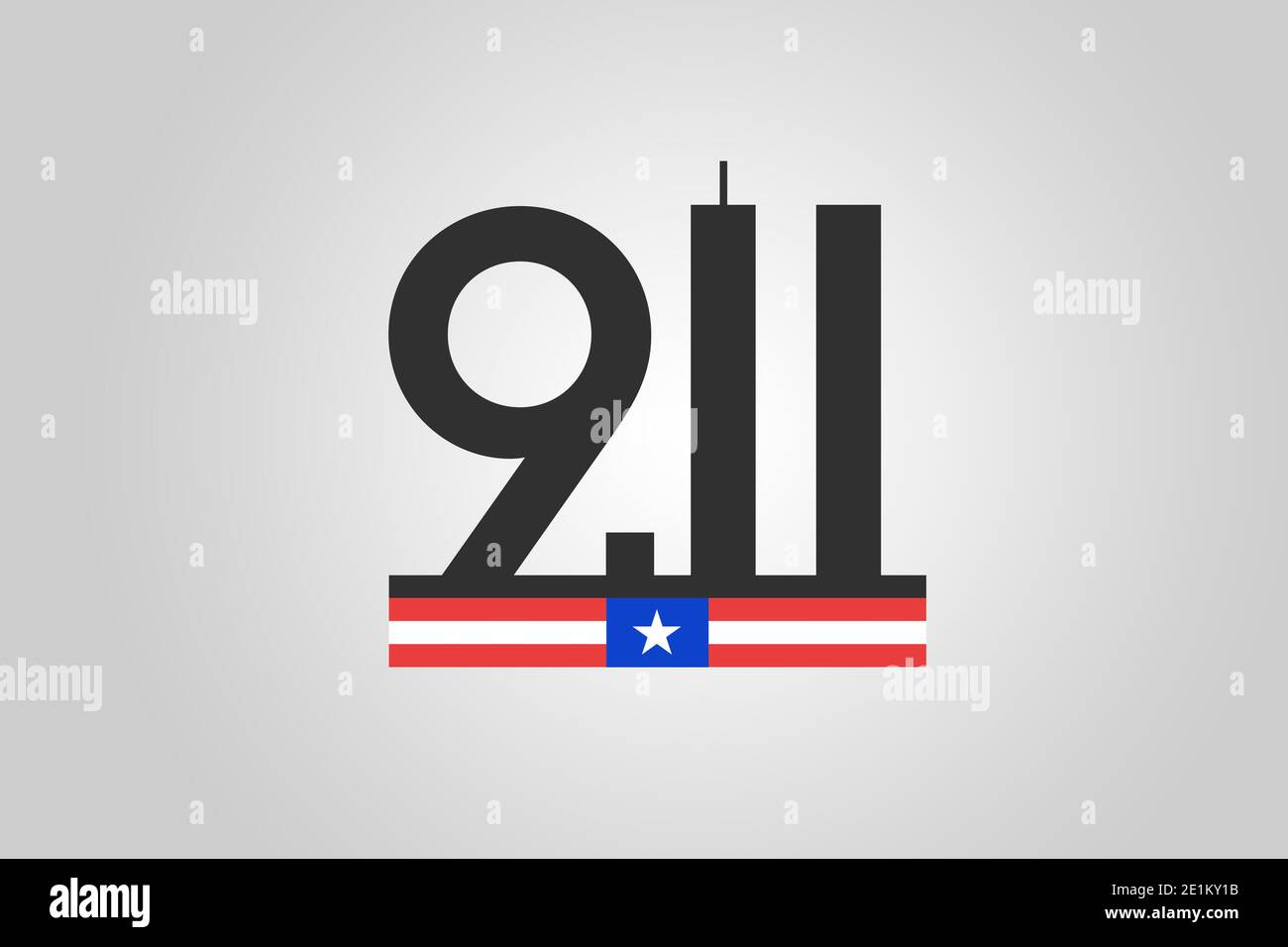 Always Remember 9 11. Number nine and the twin towers representing the ...