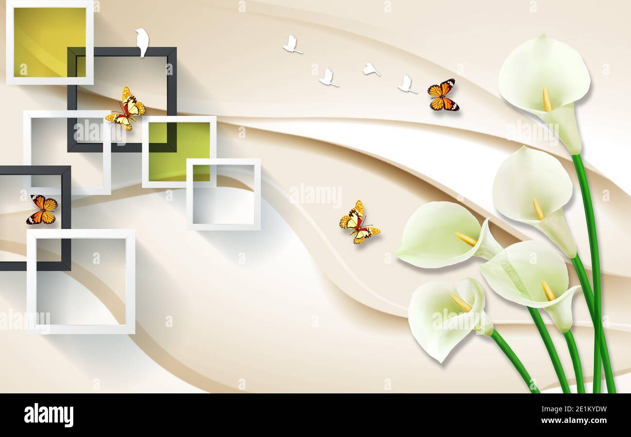 3d wallpaper design and beautiful wall brick background Stock Photo - Alamy