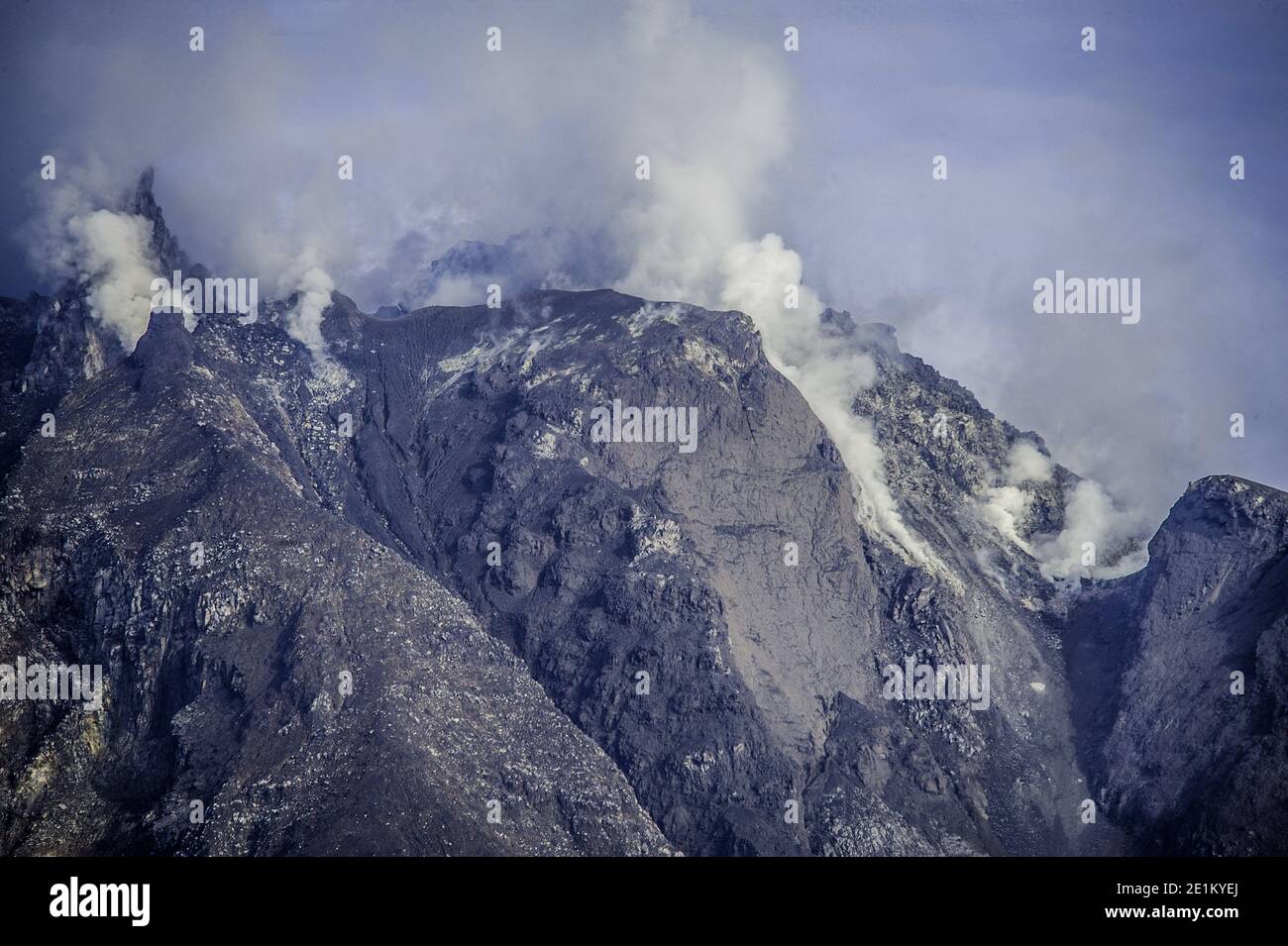 Karo, North Sumatra, Indonesia. 7th Jan 2021. Sinabung volcano activity ...