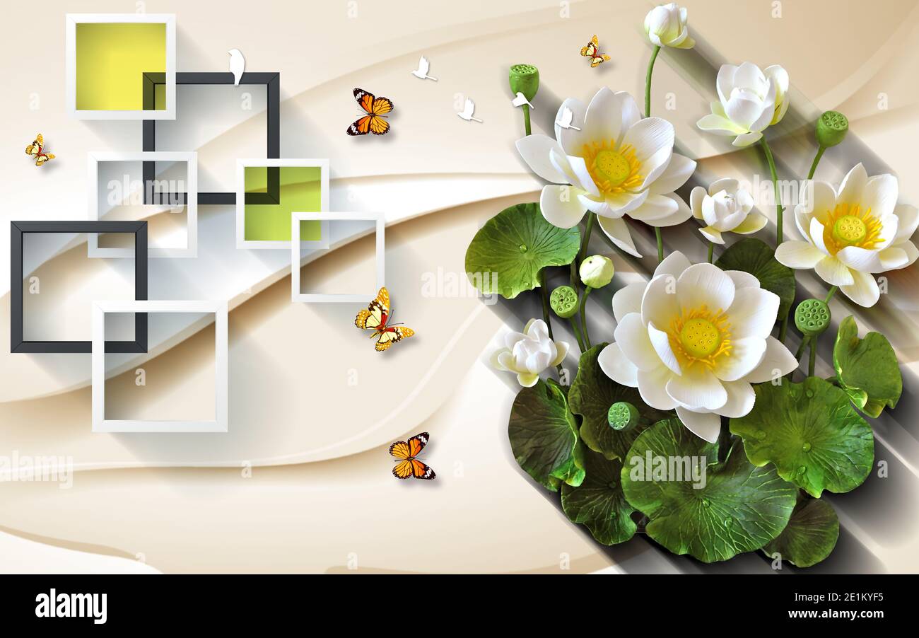 3d wallpaper design and beautiful wall brick background Stock Photo - Alamy