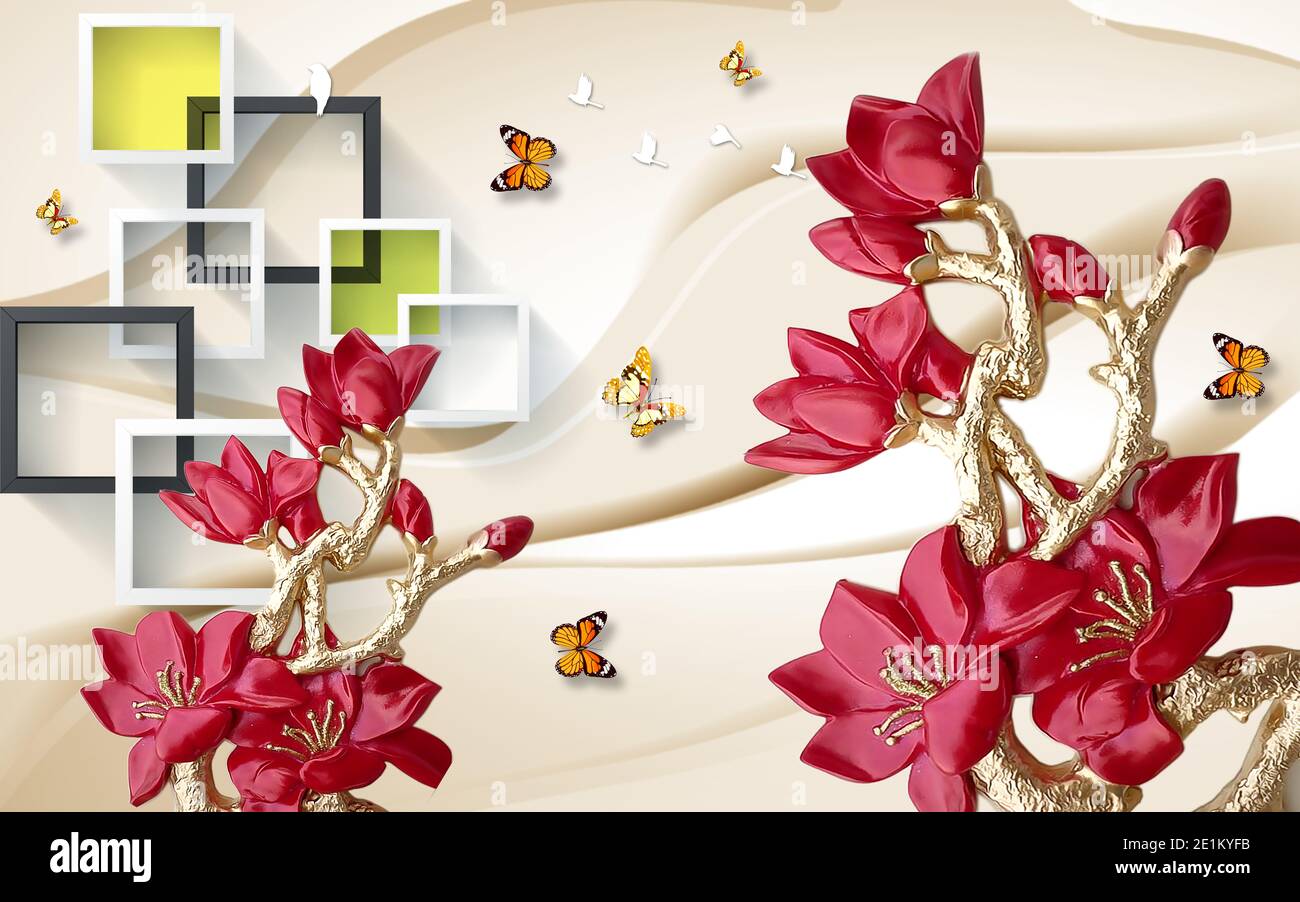 3d wallpaper design and beautiful wall brick background Stock Photo - Alamy