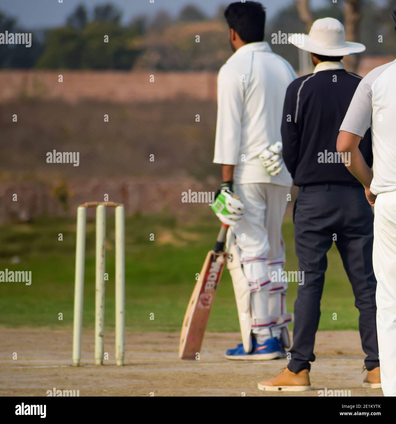 New Delhi India – July 01 2018 : Full length of cricketer playing on ...
