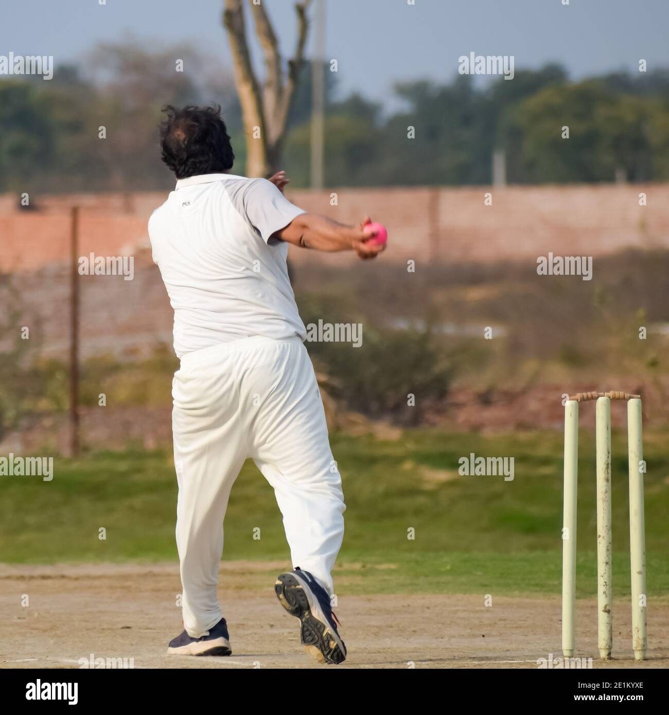 New Delhi India – July 01 2018 : Full length of cricketer playing on ...