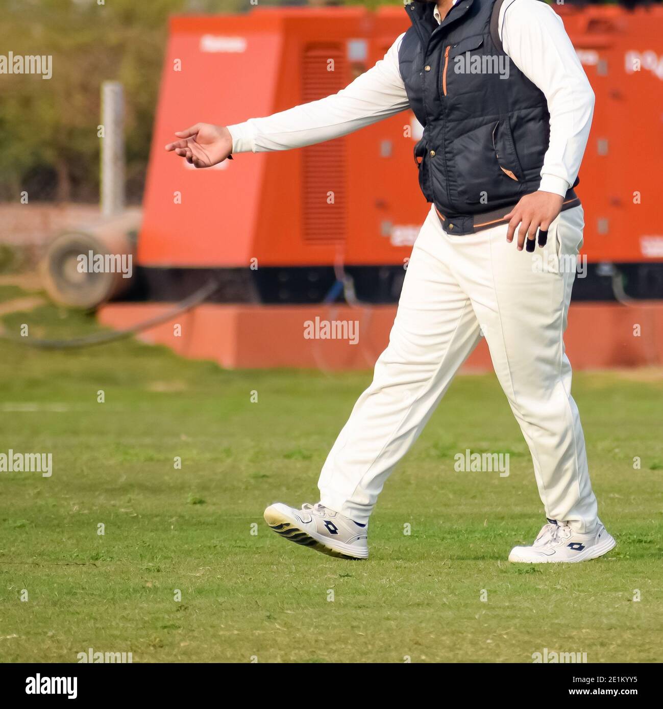 New Delhi India – July 01 2018 : Full length of cricketer playing on ...