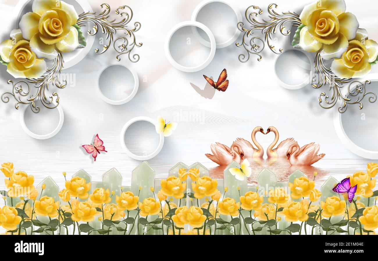 3d wallpaper design and beautiful wall brick background Stock Photo - Alamy