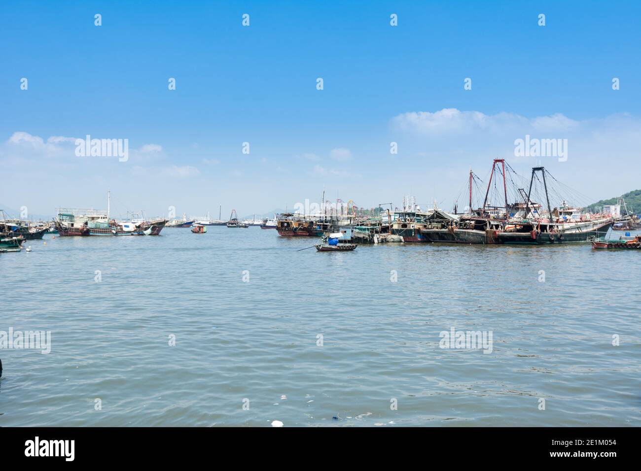 Fishing boats parking at Hailing Island of Yangjiang port of China ...