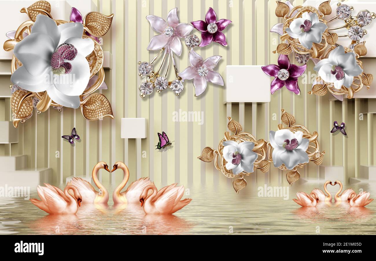 3d wallpaper design and beautiful wall brick background Stock Photo - Alamy