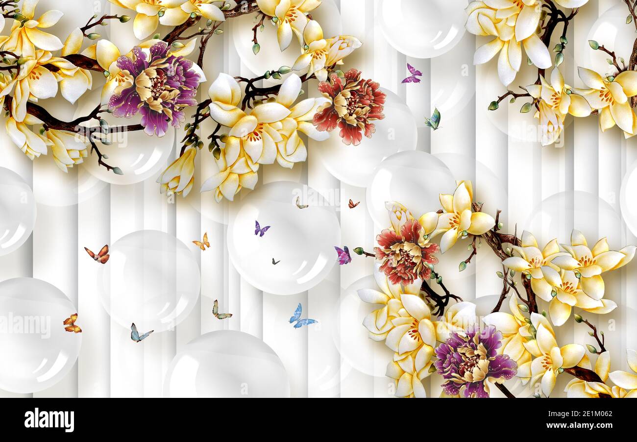 3d wallpaper design and beautiful wall brick background Stock Photo - Alamy