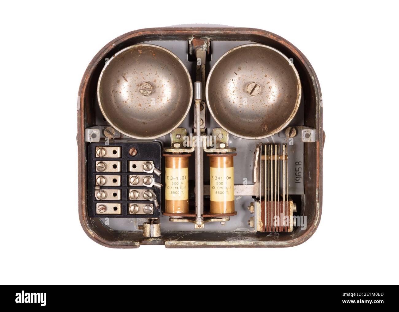 Disassembled old retro vintage rotary phone, isolated on white Stock ...