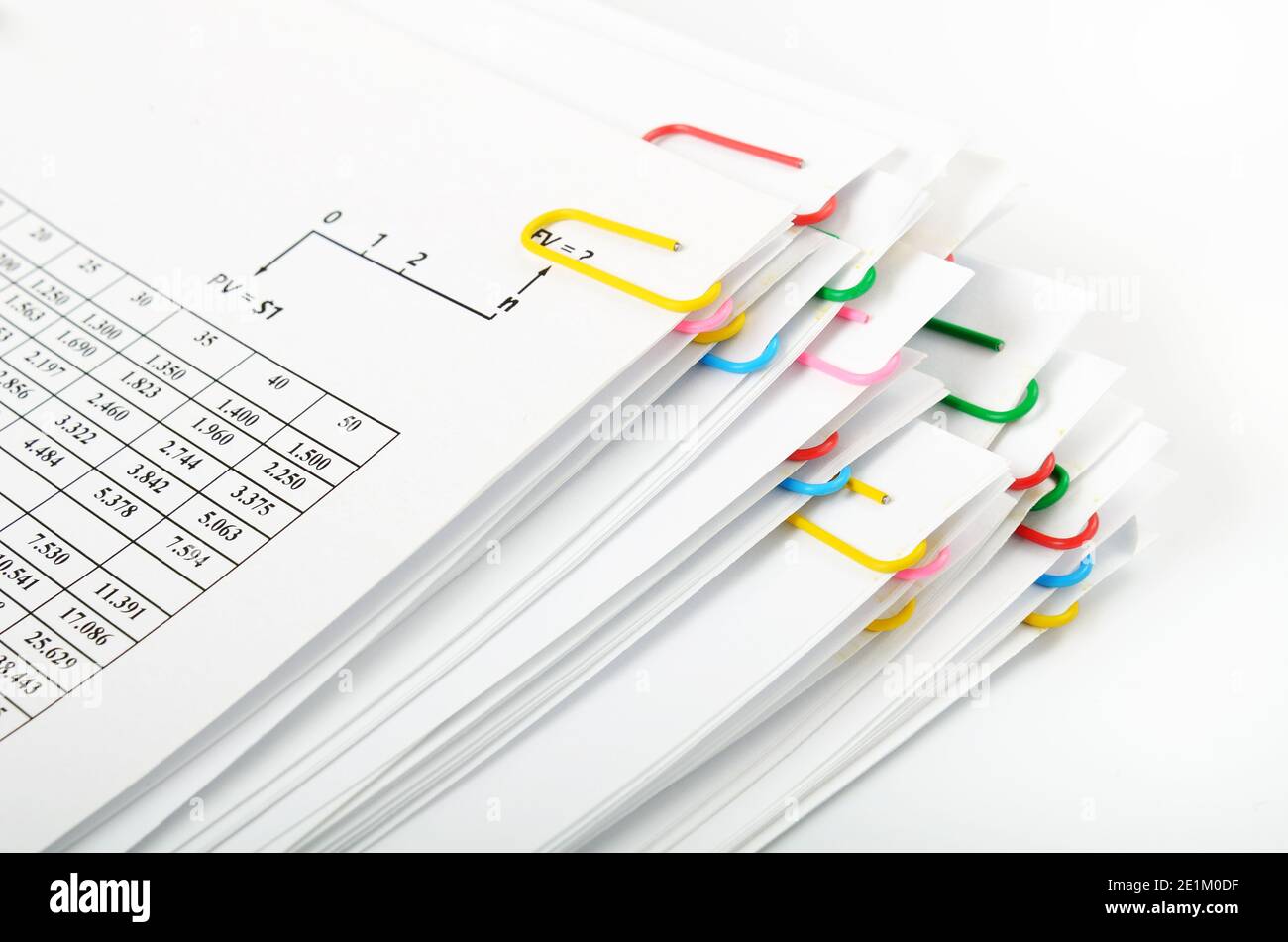 Sheets of paper stapled staples in the stack Stock Photo - Alamy