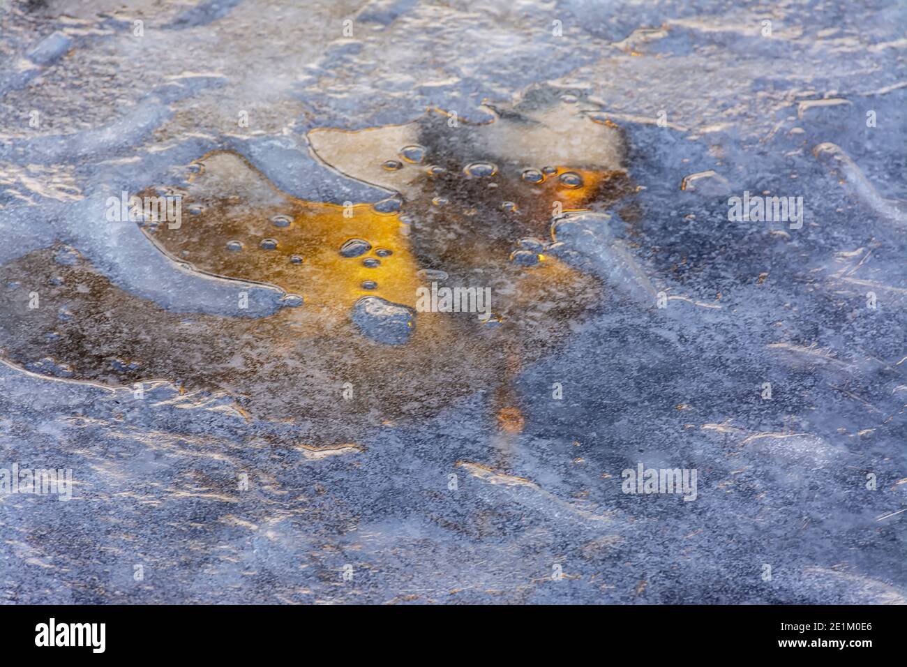 Reflection of the dome of the temple in the frozen melted snow Stock ...