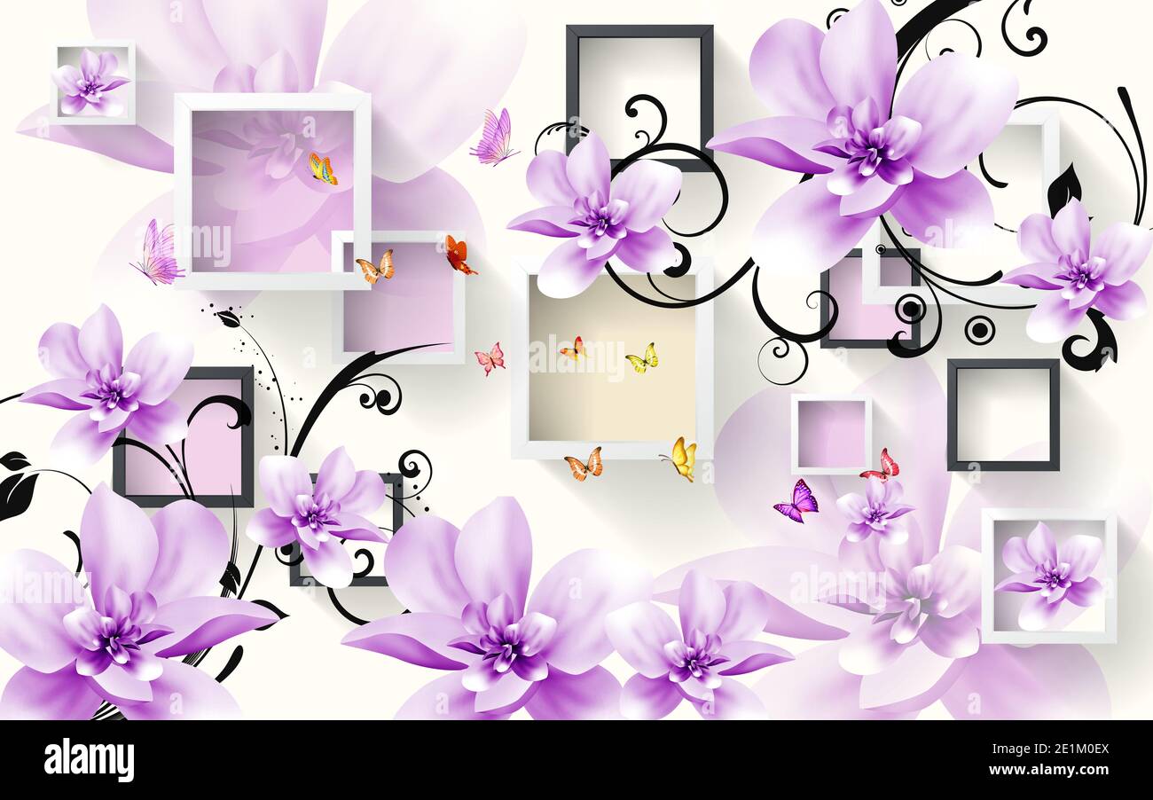 3d wallpaper design and beautiful wall brick background Stock Photo - Alamy