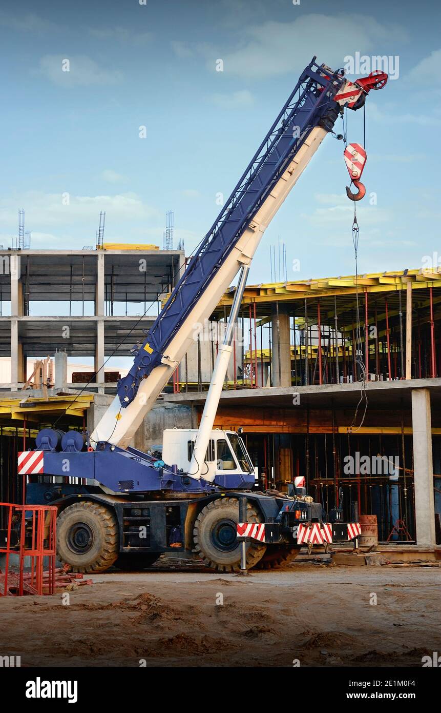 construction machinery, crane at a construction site Stock Photo - Alamy