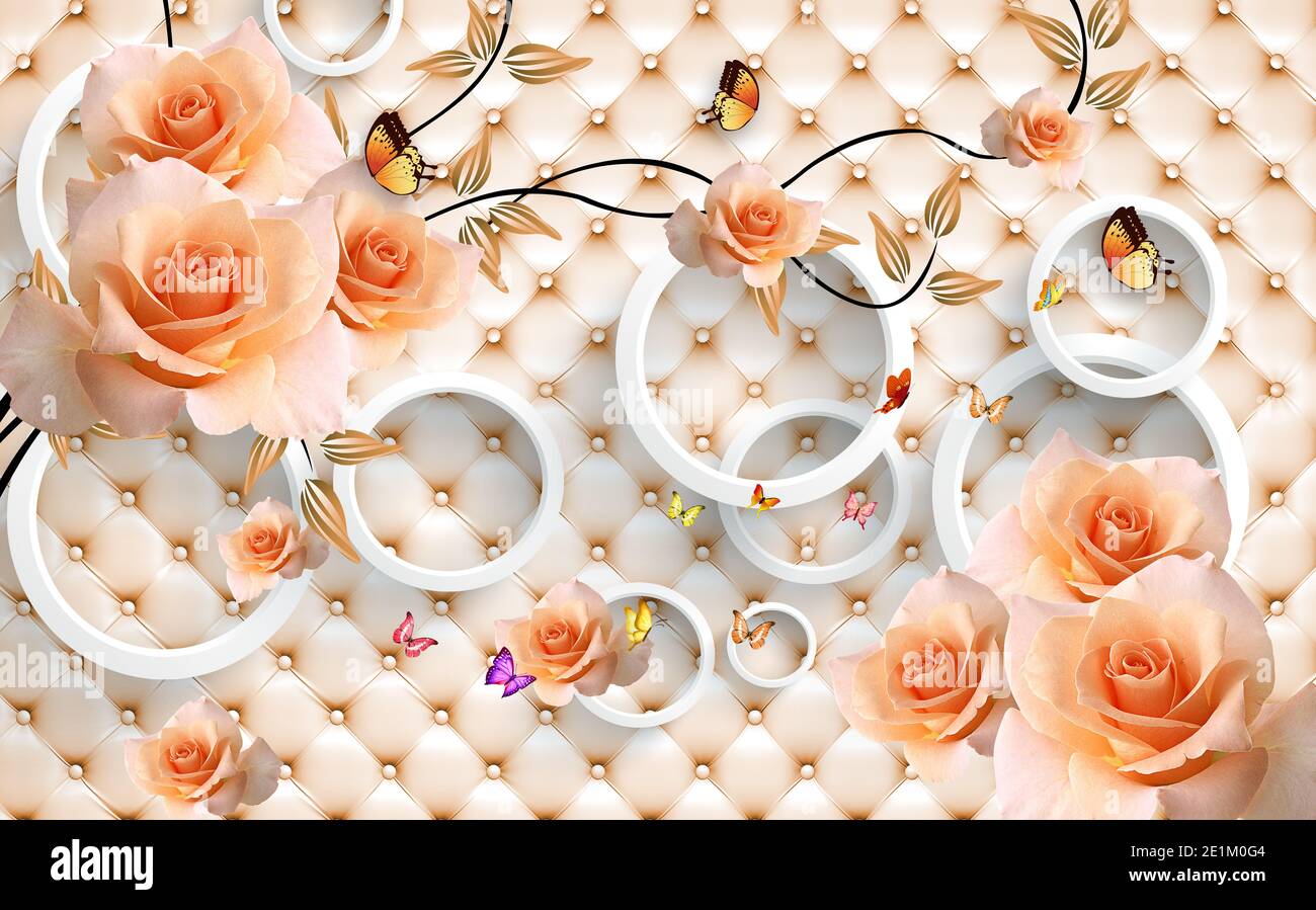 3d wallpaper design and beautiful wall brick background Stock Photo - Alamy