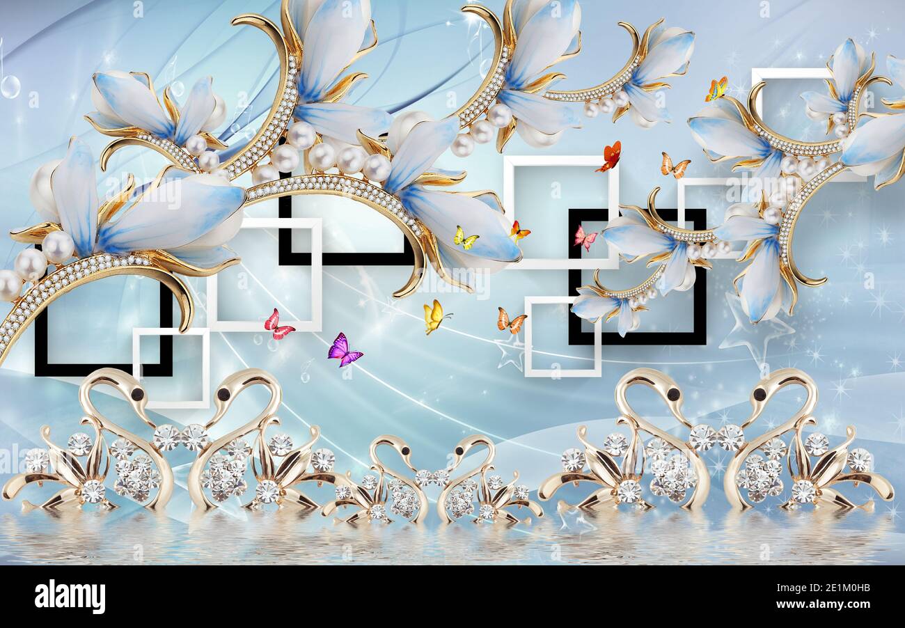 3d wallpaper design and beautiful wall brick background Stock Photo - Alamy