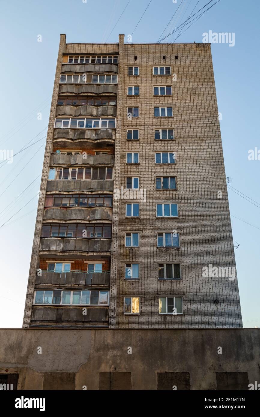 typical mid-russian silicate brick high rise condominium residential ...