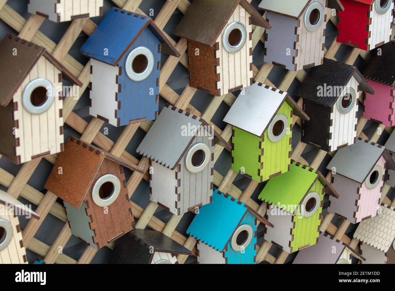 Colourful bird boxes hi-res stock photography and images - Alamy