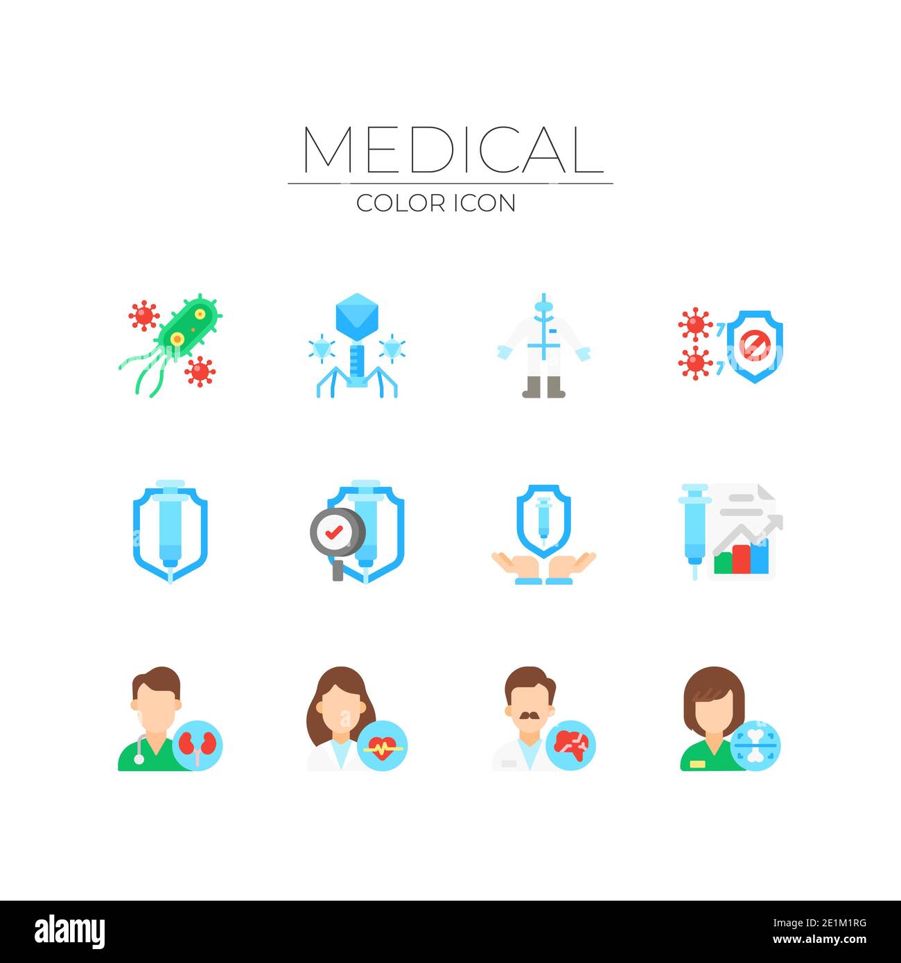 medical health and body themed color icons Stock Photo - Alamy