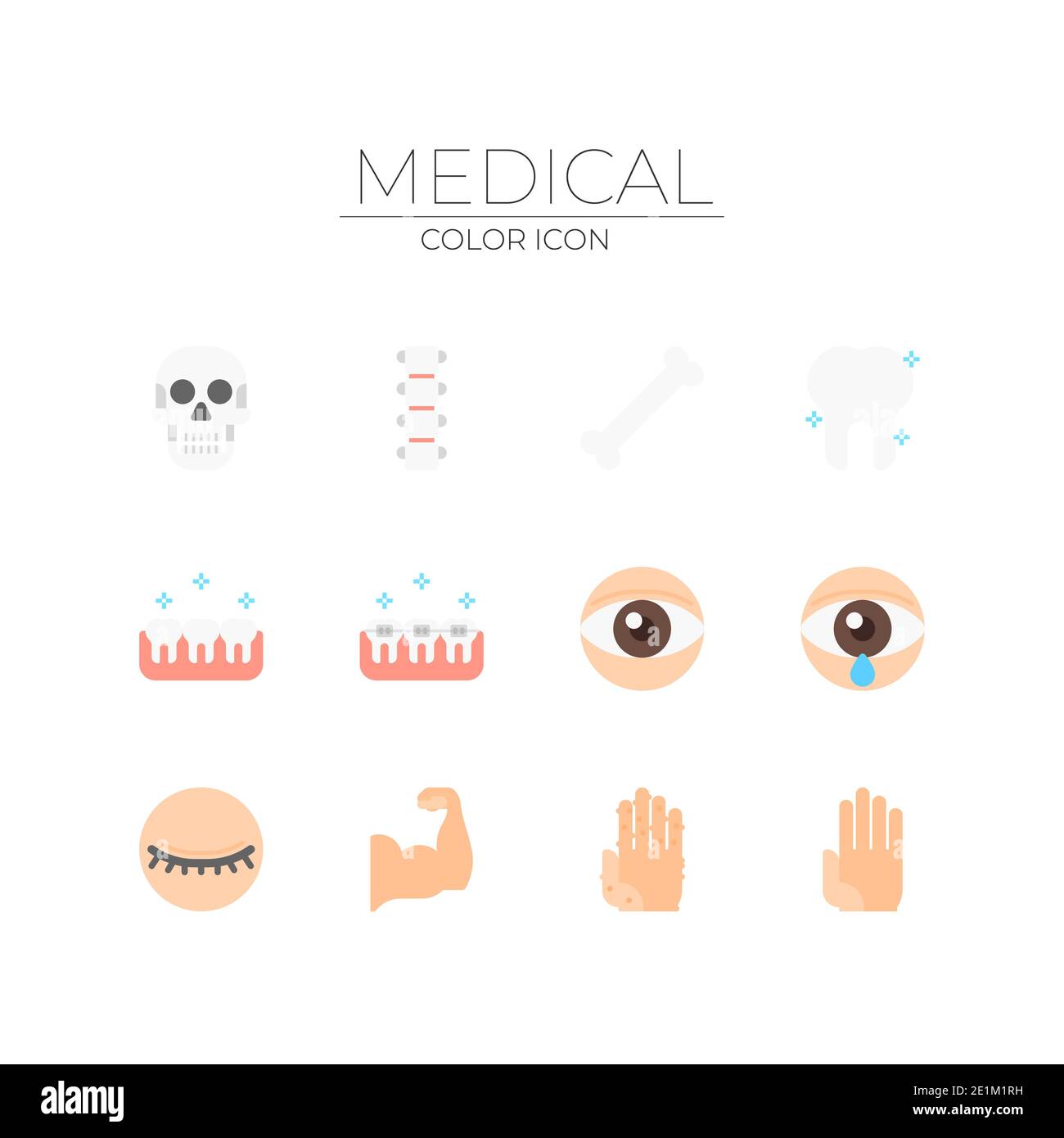 medical health and body themed color icons Stock Photo - Alamy