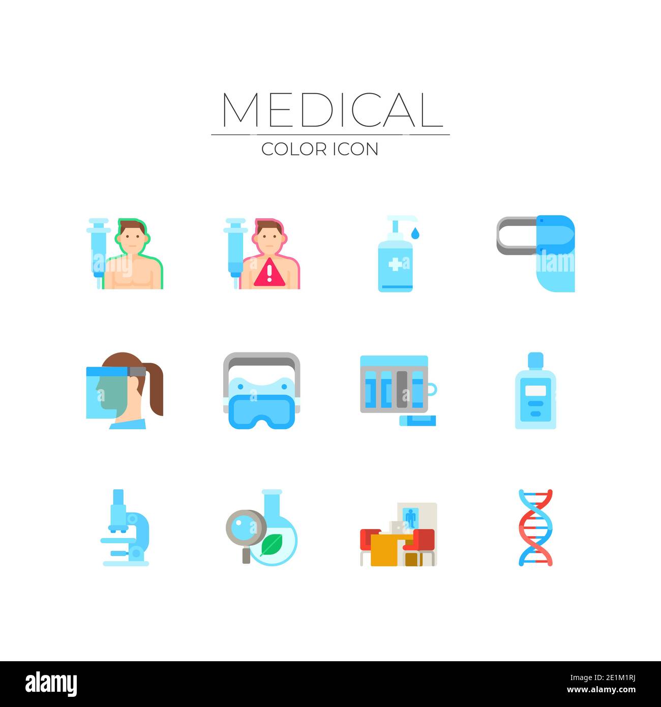 medical health and body themed color icons Stock Photo - Alamy