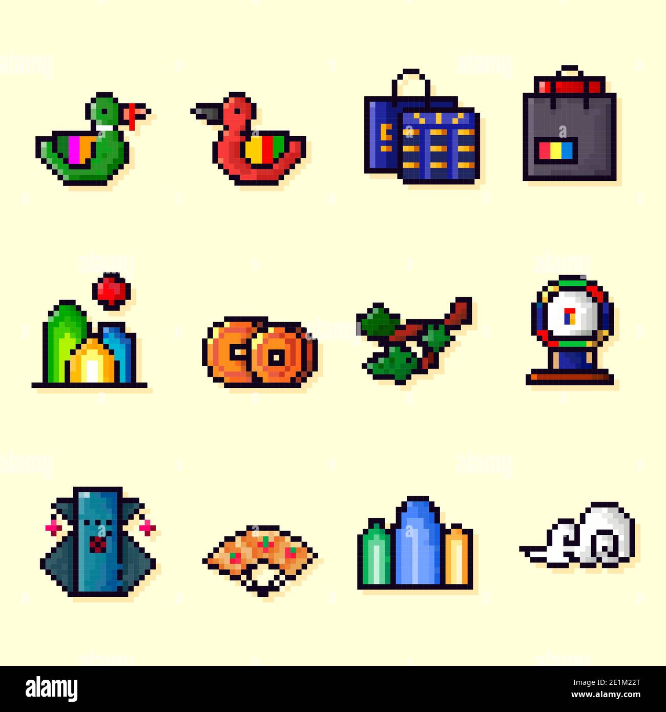 Korean New year pixel art icon set Stock Photo - Alamy