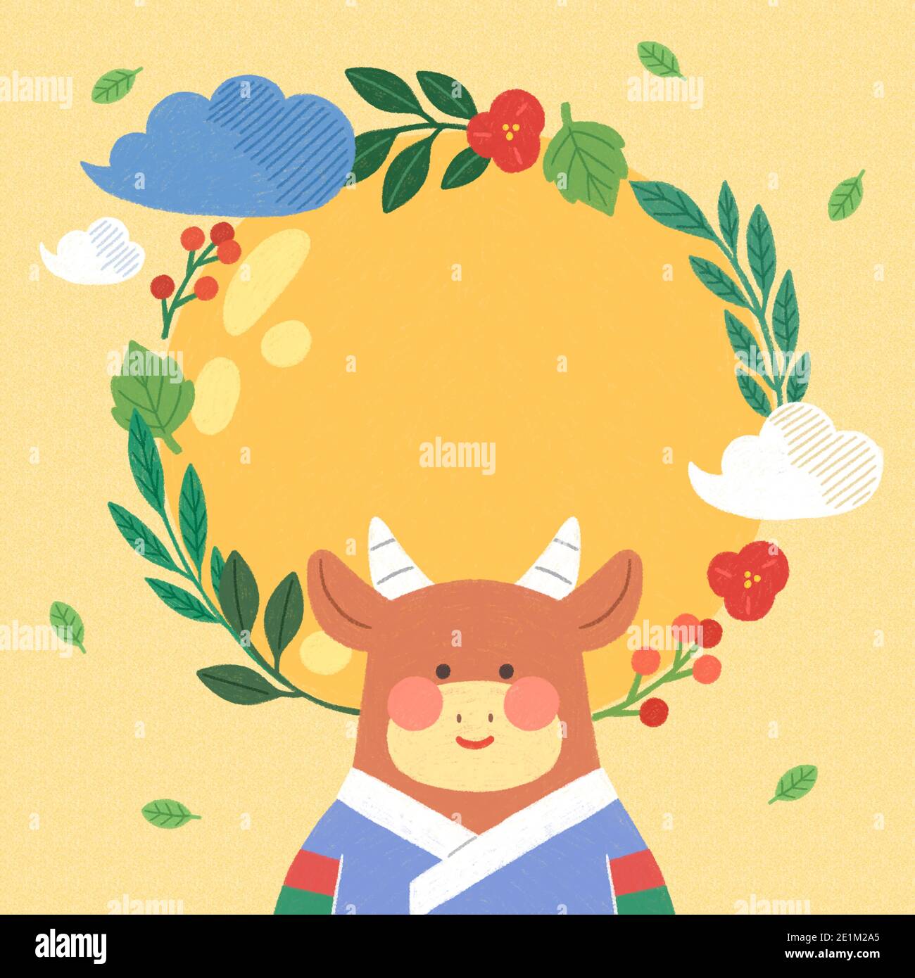 happy cow year greeting illustration Stock Photo - Alamy