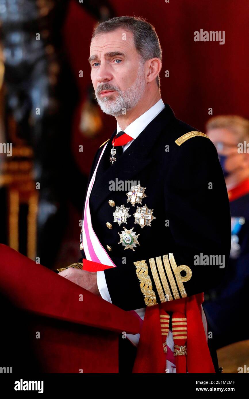 King Felipe VI. of Spain at the 'Pascua Militar' military ceremony in ...
