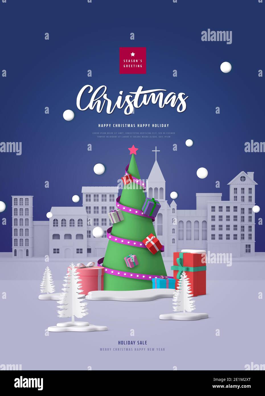 Christmas season promotional event poster Stock Photo - Alamy