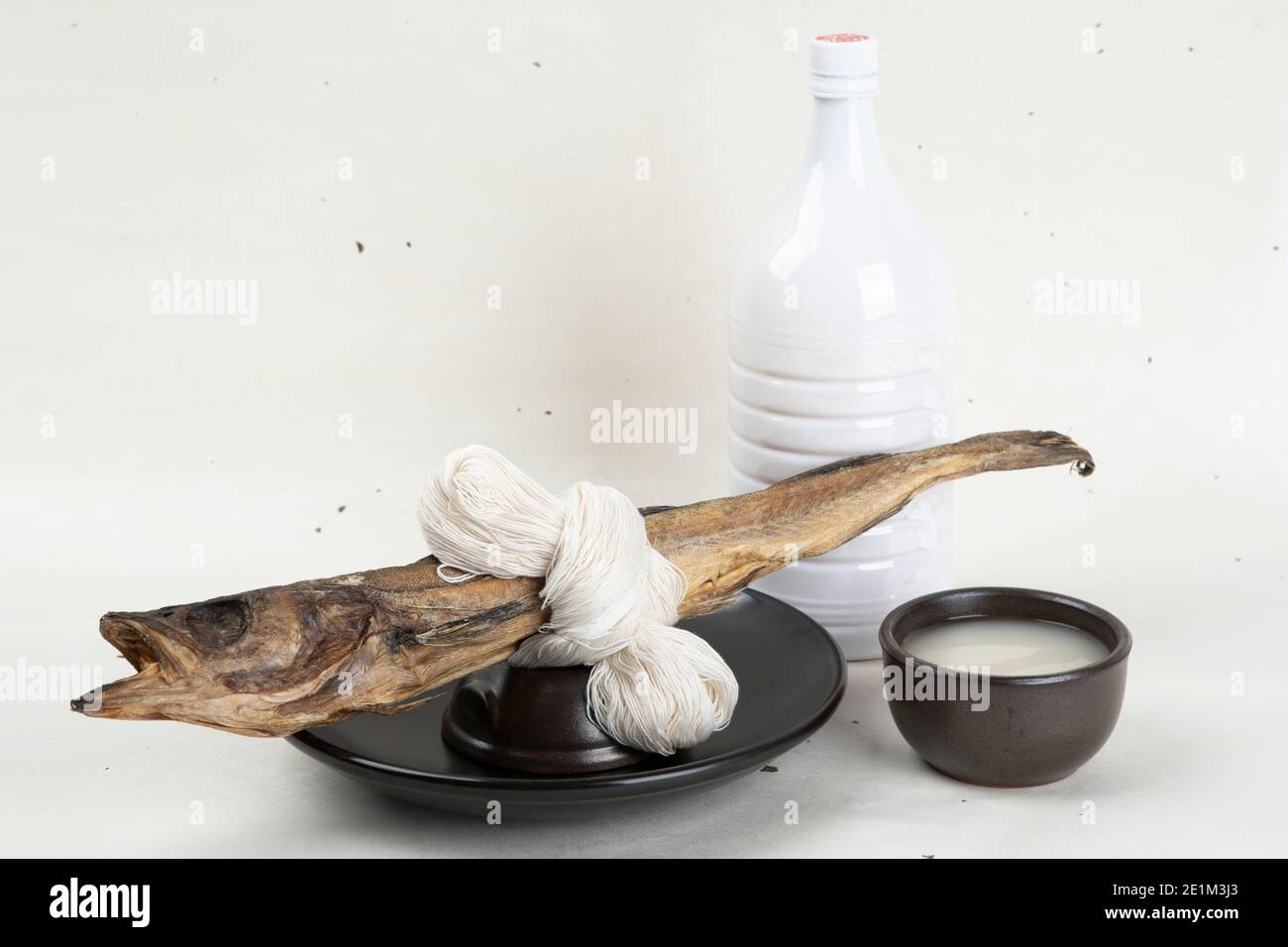 Korean dried fish pollack, Hwangtae Stock Photo - Alamy