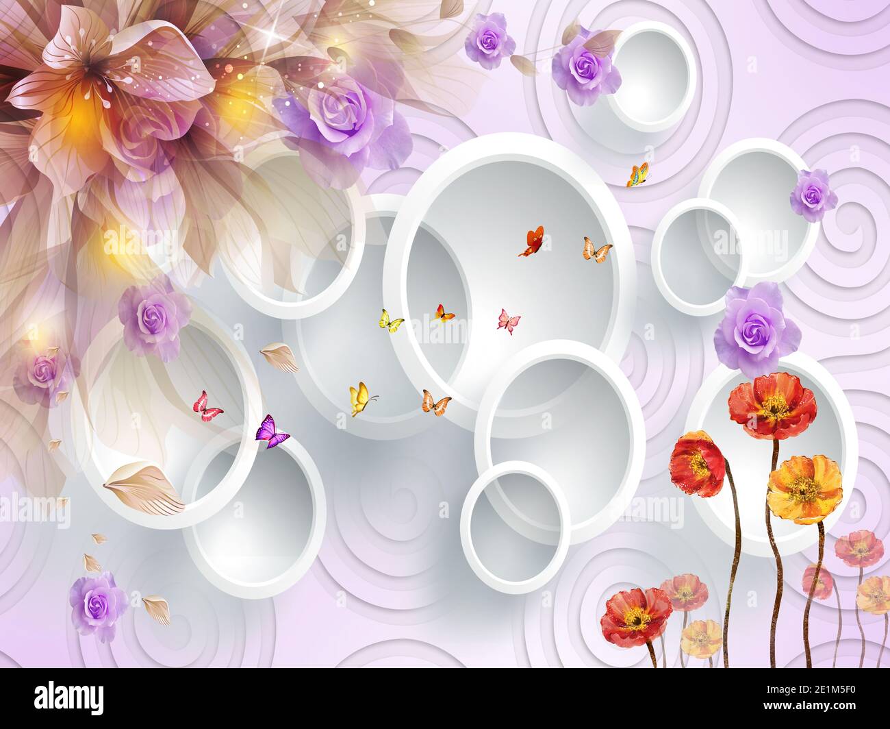 3d wallpaper design and beautiful wall brick background Stock Photo - Alamy