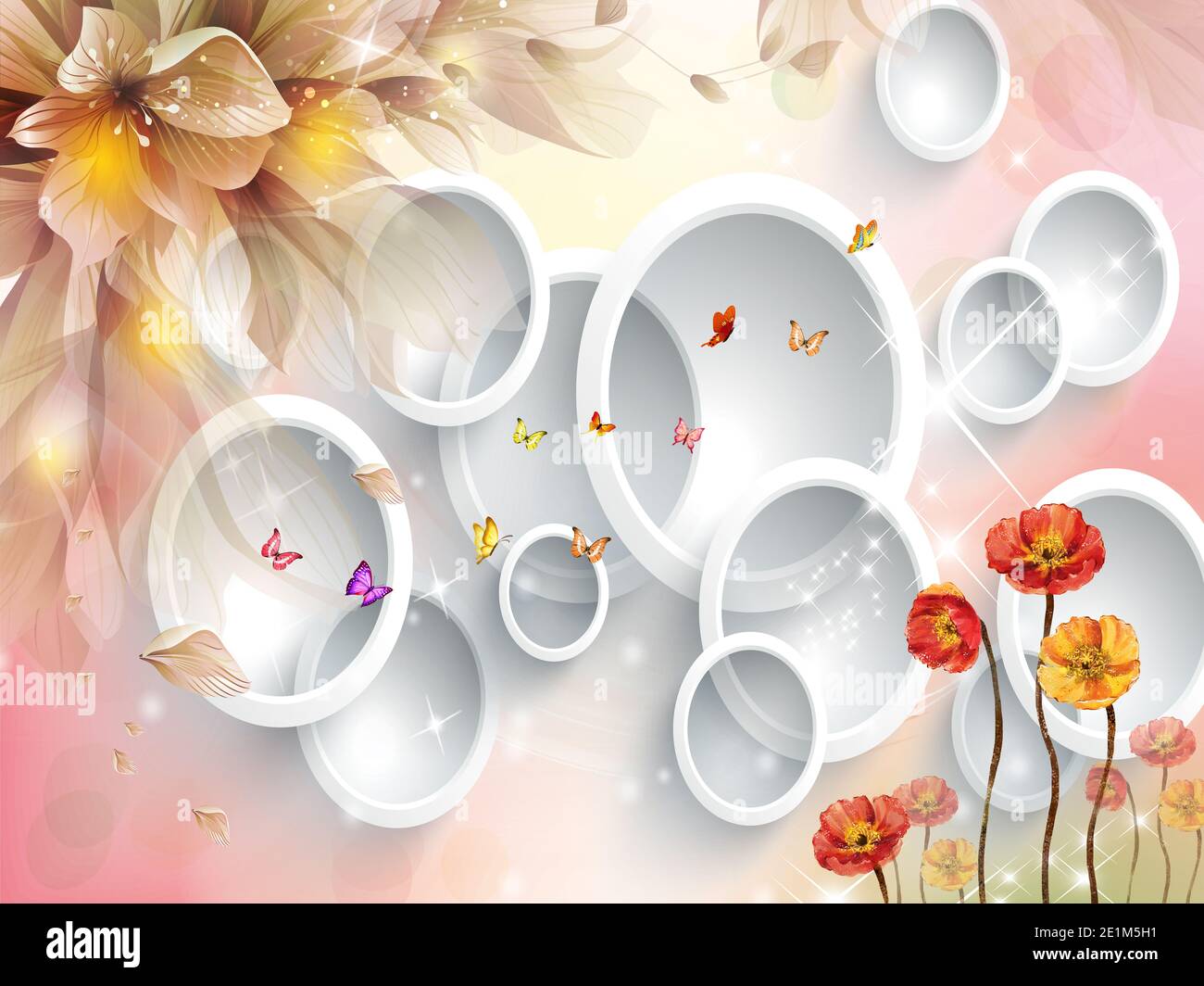 3d wallpaper design and beautiful wall brick background Stock Photo - Alamy