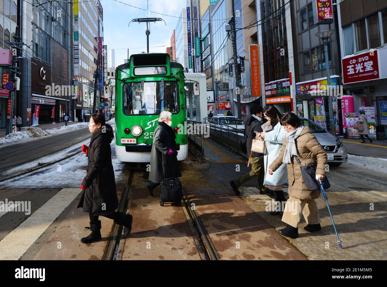 The loop line tram in Sapporo, Japan Stock Photo - Alamy