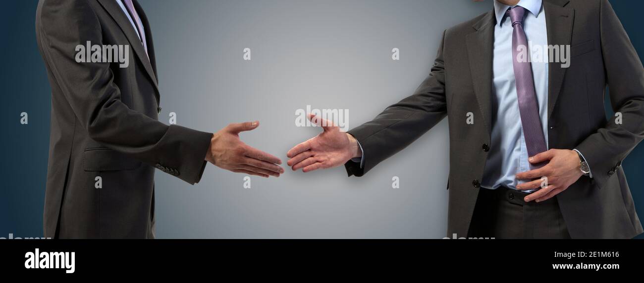 Business men become partners - Deal Business handshake concept Stock ...