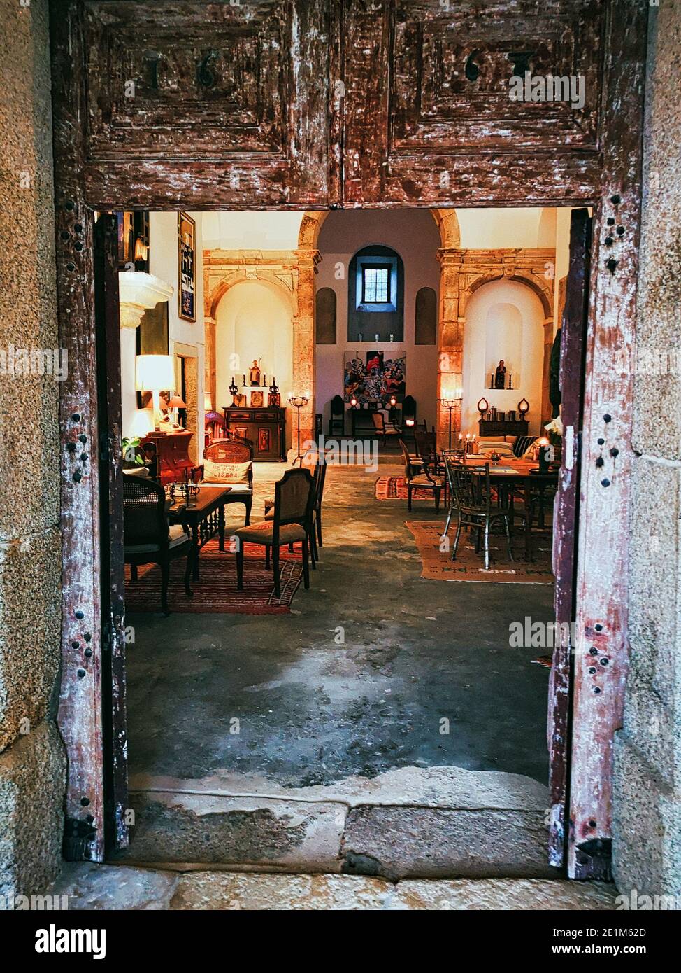 Portugal / Santarem /The entrance ot the Convento Inn in Chamusca Stock ...