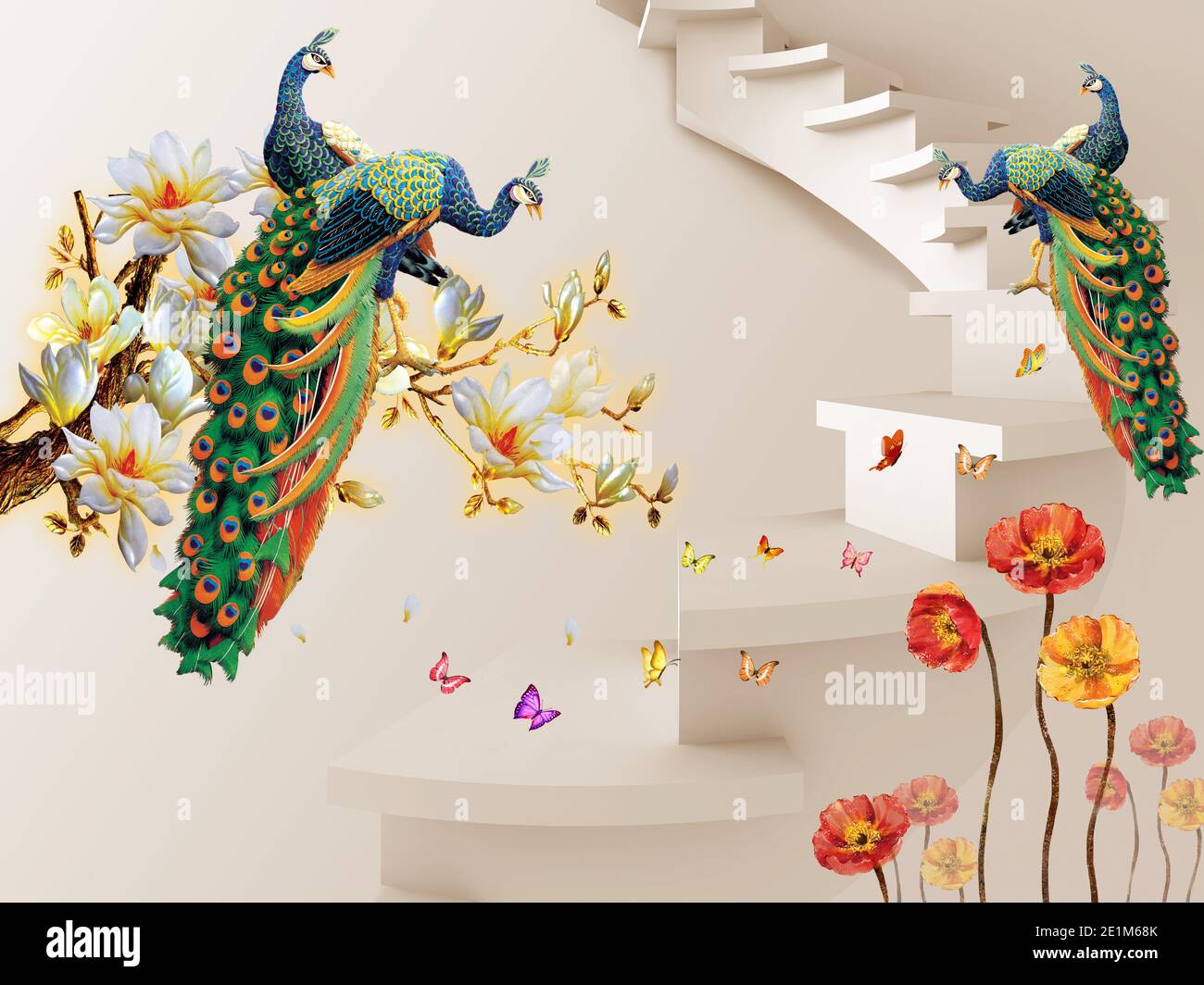 3d wallpaper design and beautiful wall brick background Stock Photo - Alamy