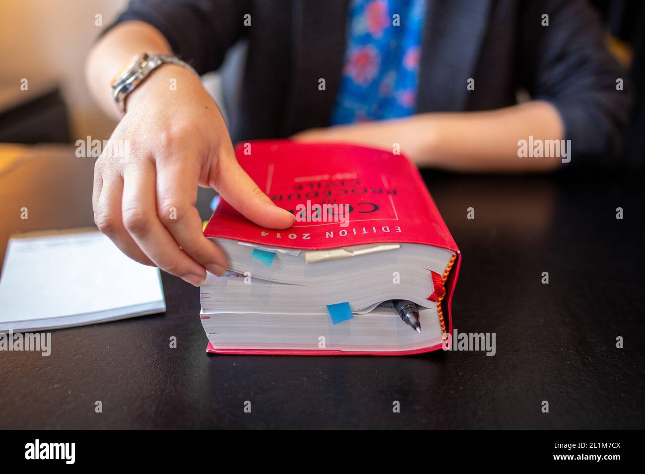 French Justice Code of French Laws - Red Book of Laws Stock Photo - Alamy