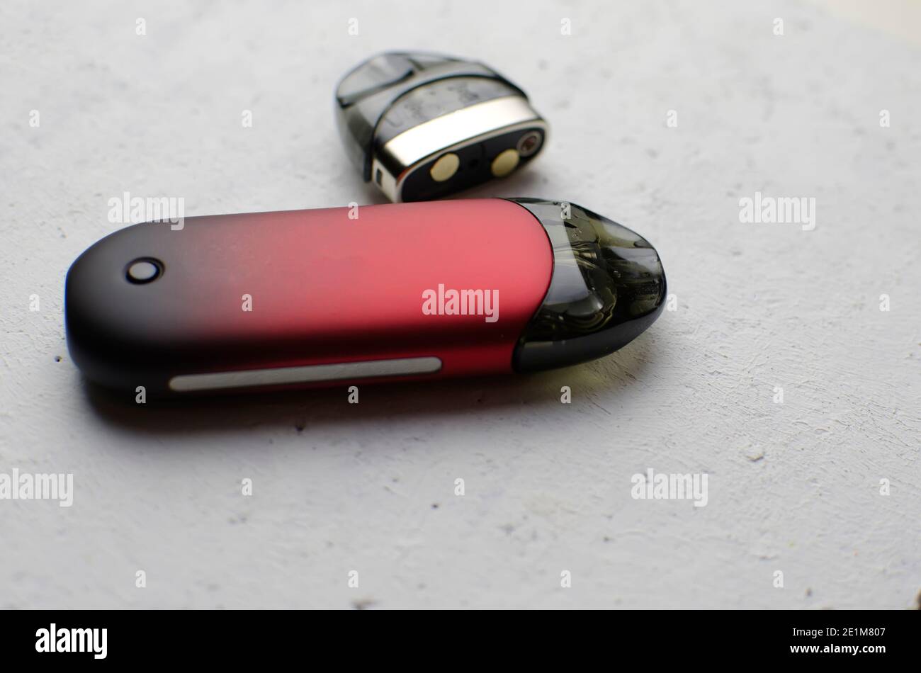 Vape pod system or pod mod with changeable cartridges , close up Stock ...