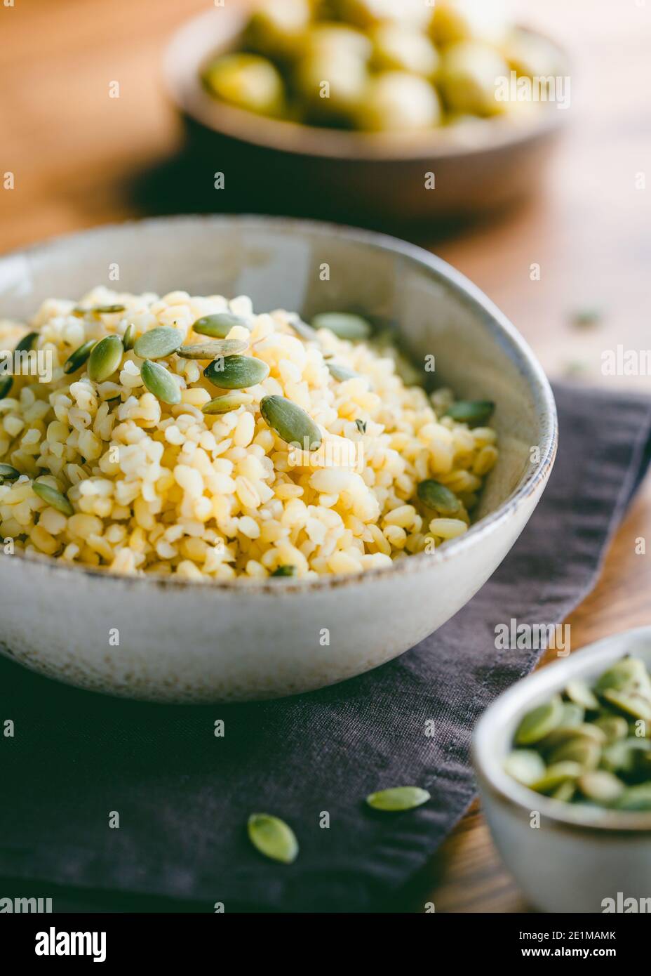 Bulgur with pepitas, healthy nutrition easy recipe from long-stored ...