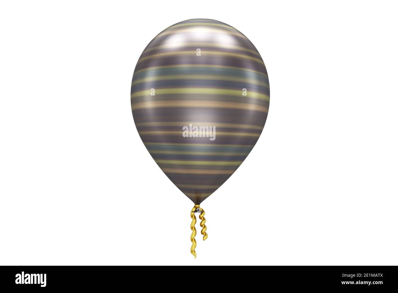 one striped balloon close up isolated on white, 3d render Stock Photo ...