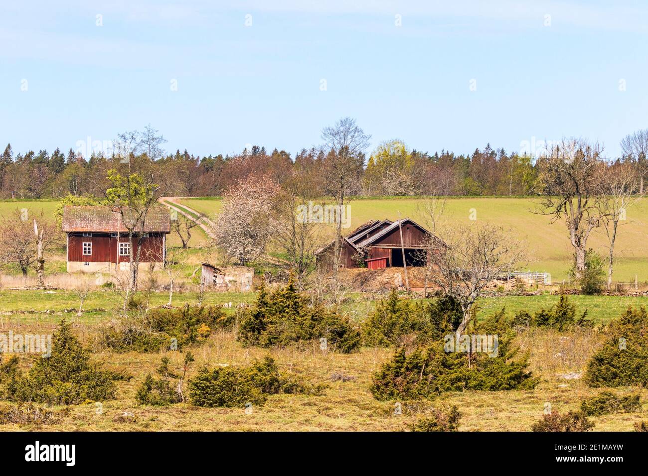 Old abandoned farm in the country Stock Photo - Alamy