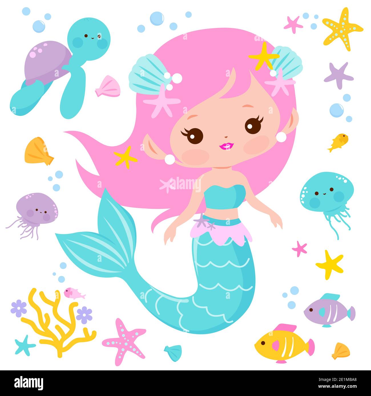 Cute mermaid hi-res stock photography and images - Alamy