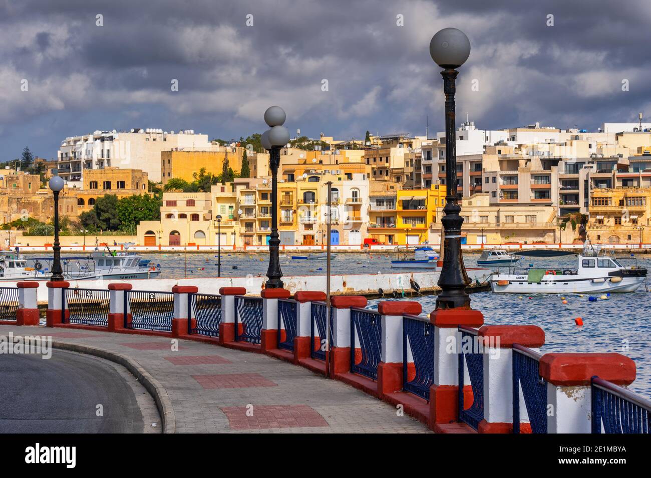 Il-Qajjenza, Birzebbuga town skyline in Malta, southern region of the ...