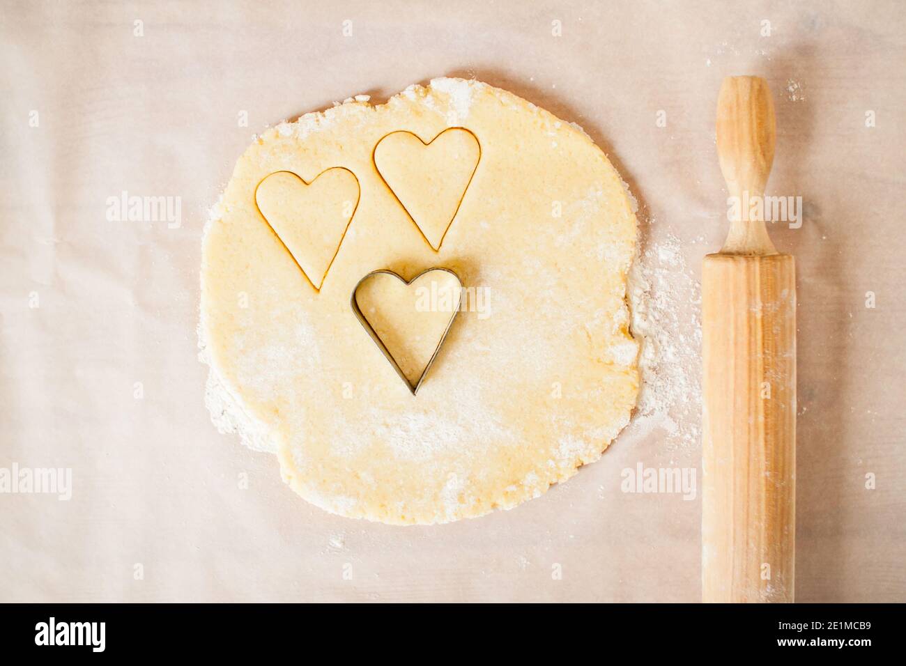 The process of making simple, delicious heart-shaped cookies for ...