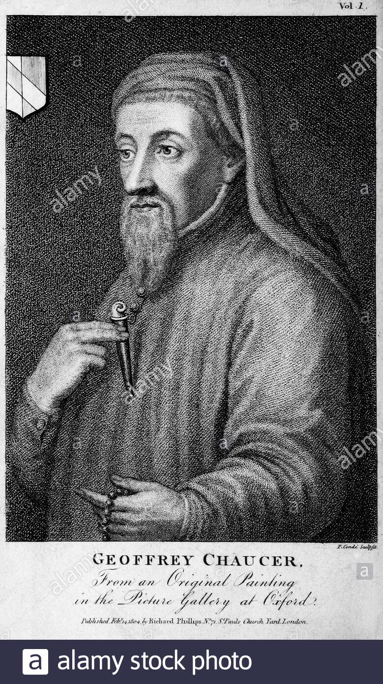 Geoffrey Chaucer portrait, 1343 – 1400, was an English poet and author ...