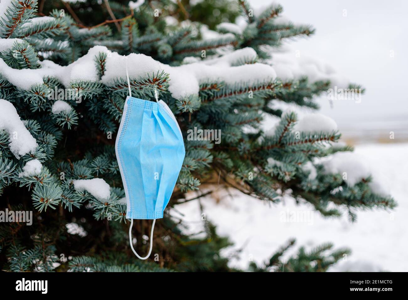 Face mask by christmas tree hi-res stock photography and images - Alamy