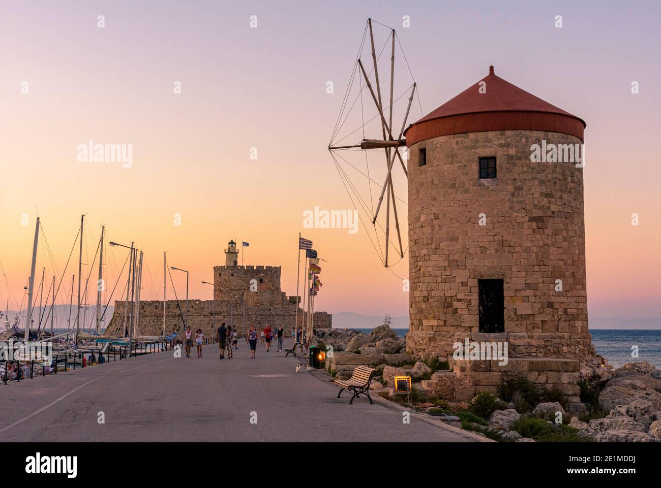 Rhodes windmill hi-res stock photography and images - Alamy