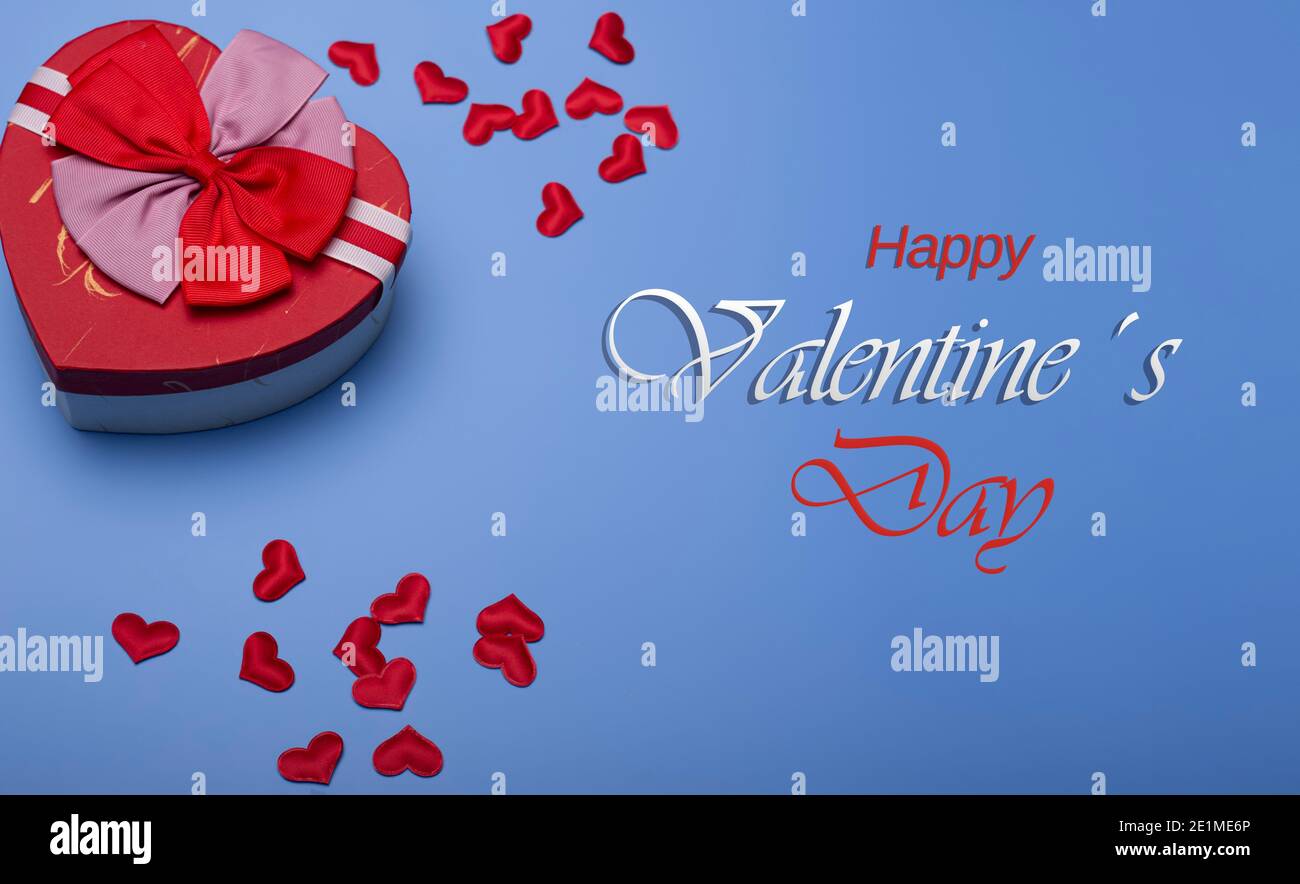 Valentine heart shaped box with calligraphy text on purple background ...