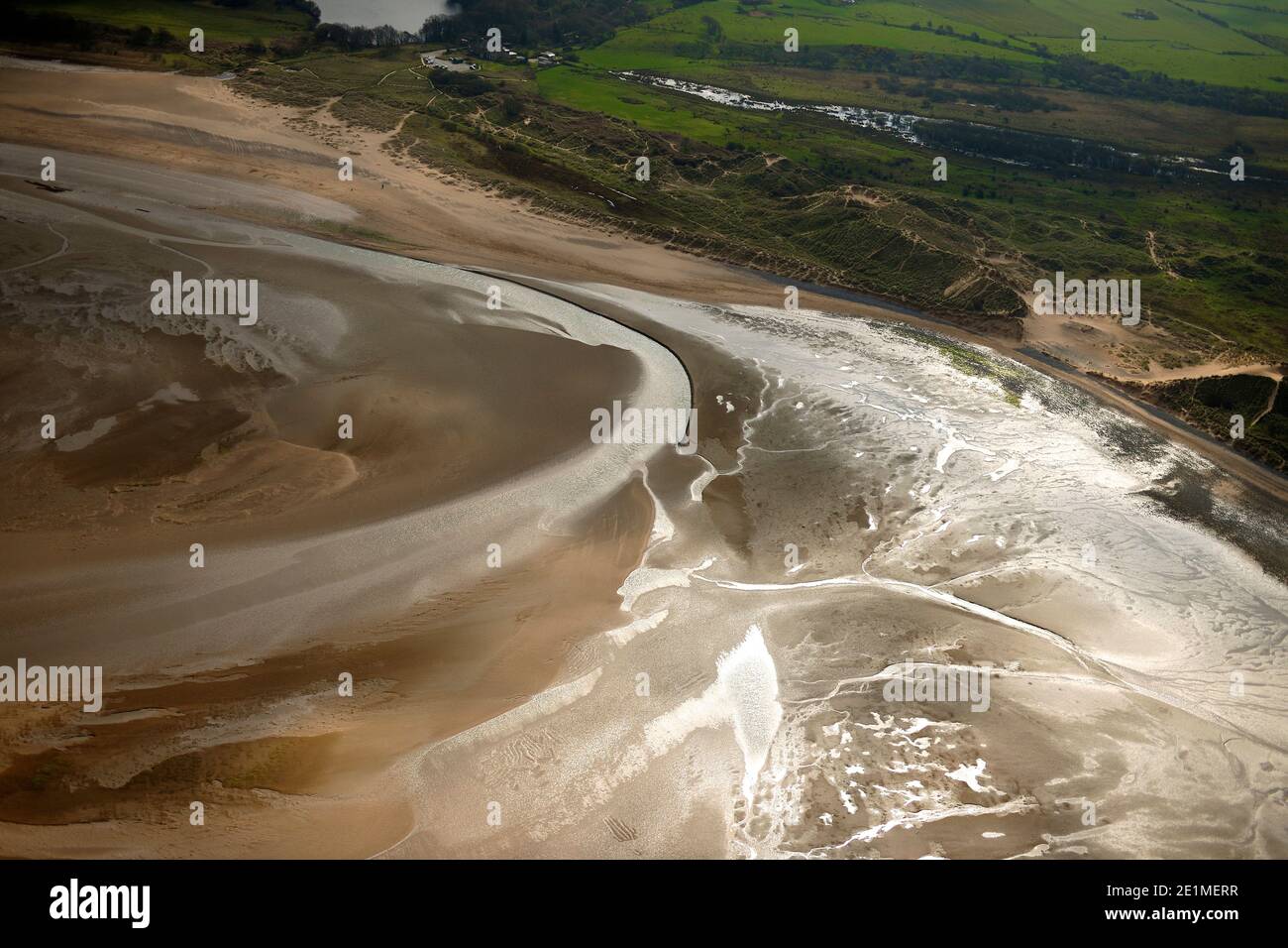 Aerial Views of the Irish Sea coastline of North West England showing ...