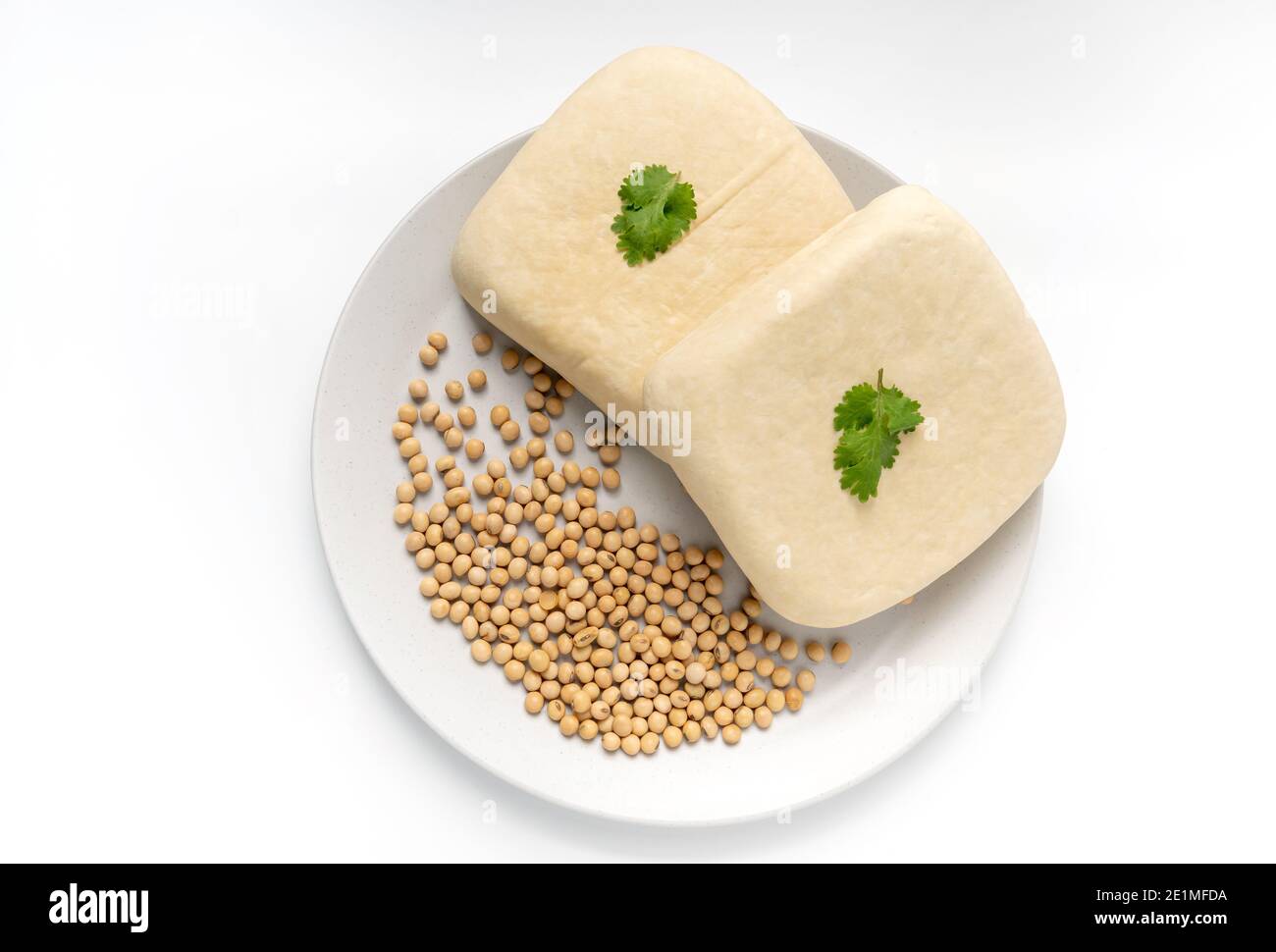 Whole fresh tofu and soy bean. full depth of field. vegan food concept ...